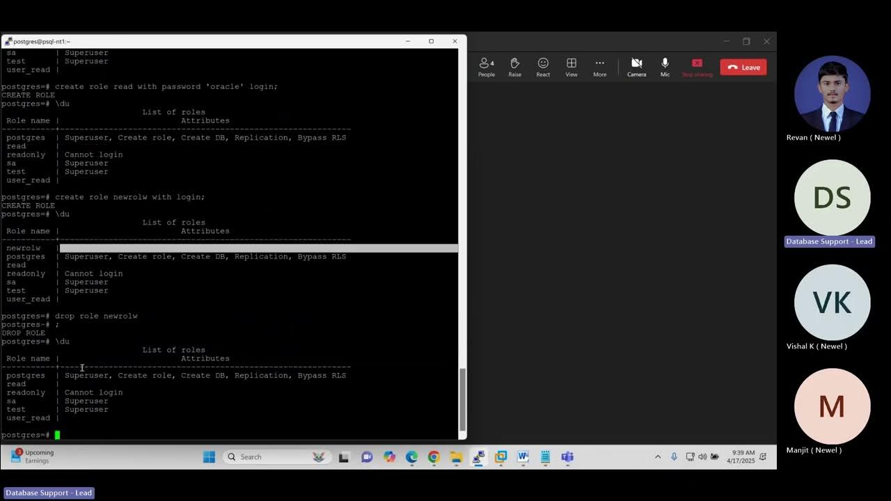 PostgreSQL User and Roles Management - YouTube