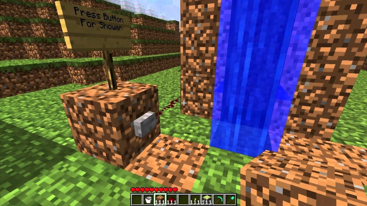 How to Make a Redstone Activated Water Machine (Minecraft) - YouTube
