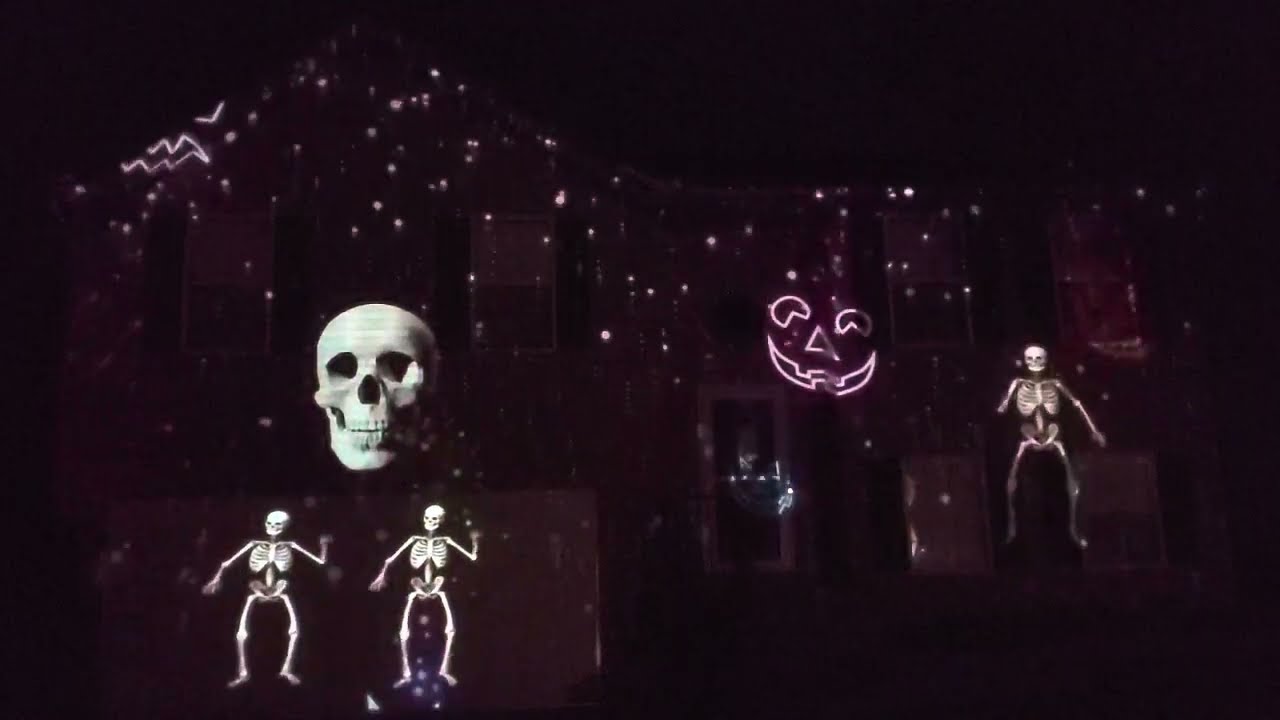 Spooky Scary Skeleton Projection Show - YouTube