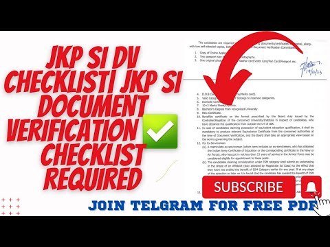 JKP SI DV CHECKLIST| JKP SI DOCUMENT VERIFICATION CHECKLIST REQUIRED ...