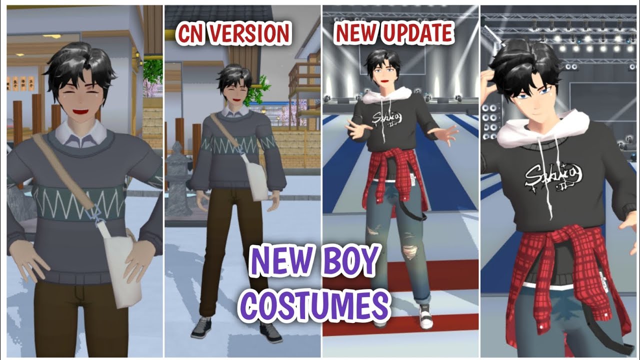 NEW UPDATE! New Boy Clothes Costumes • Sakura School Simulator Chinese ...