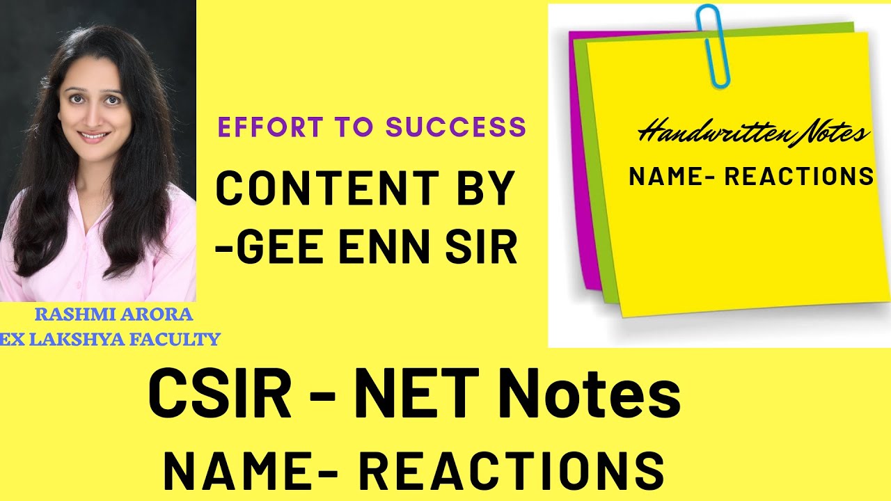 Important Name Reactions for CSIR-NET| Name Reactions in Organic ...