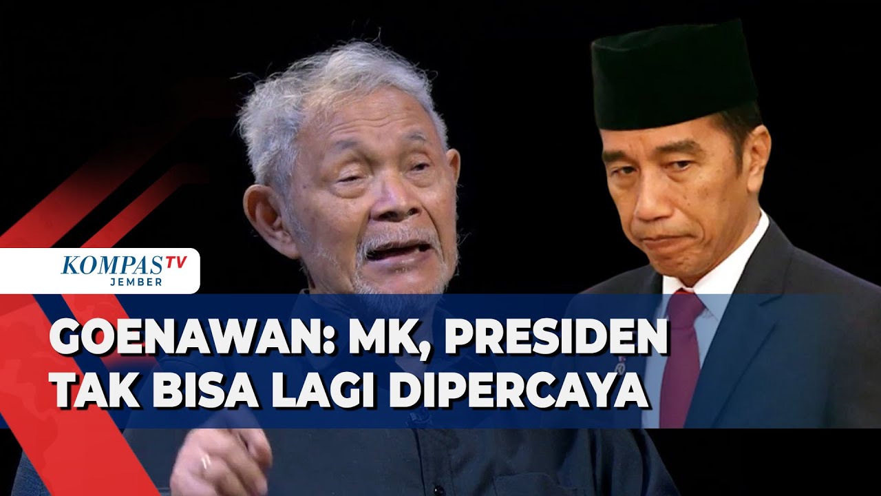 Budayawan dan Pendiri Majalah Tempo Goenawan Mohamad Kecewa Gibran Maju ...