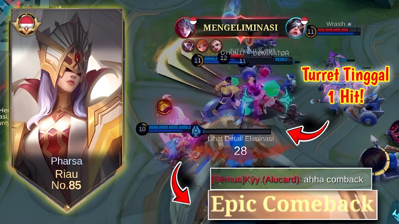 SUPER EPIC COMEBACK ‼️GAMEPLAY PHARSA SOLO RANK || BEST BUILD PHARSA ...