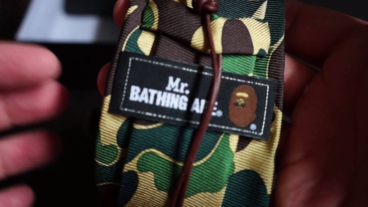 MR. Bathing Ape (BAPE) ABC Green Camo Silk Business Tie Unboxing! - YouTube