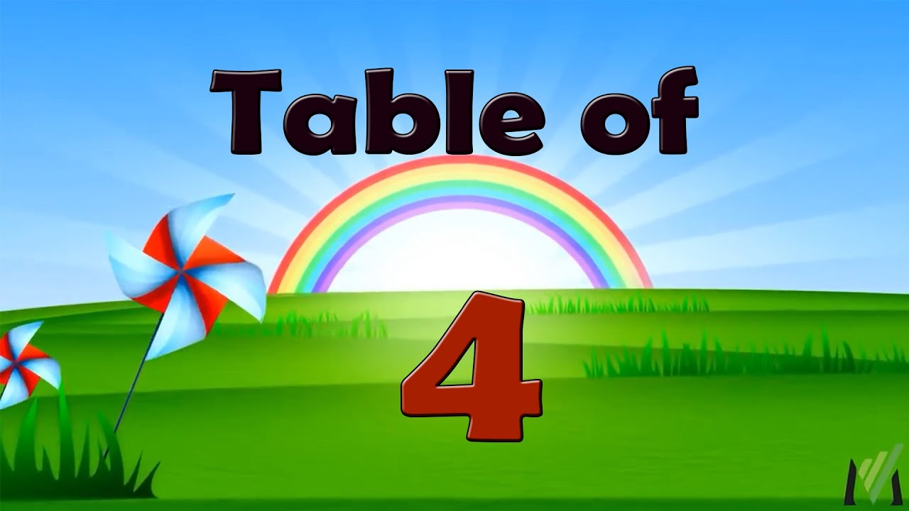Table of Four 4 Tables Song - Maths Tables - YouTube