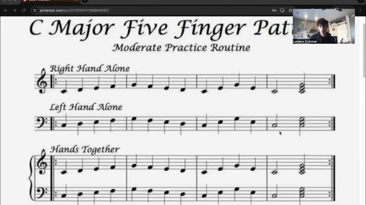 Piano Training for Beginners -- Mastering the C 5-Finger Scale - YouTube