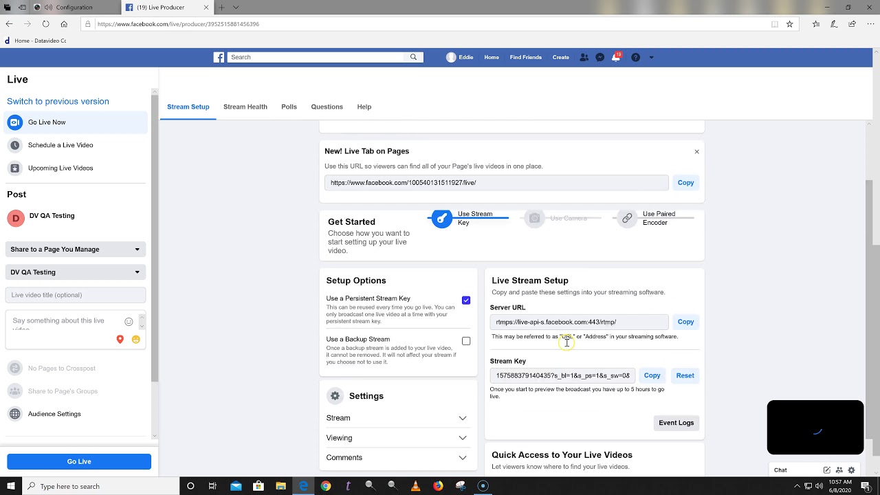 PTC 140 Streaming to Facebook Live - YouTube