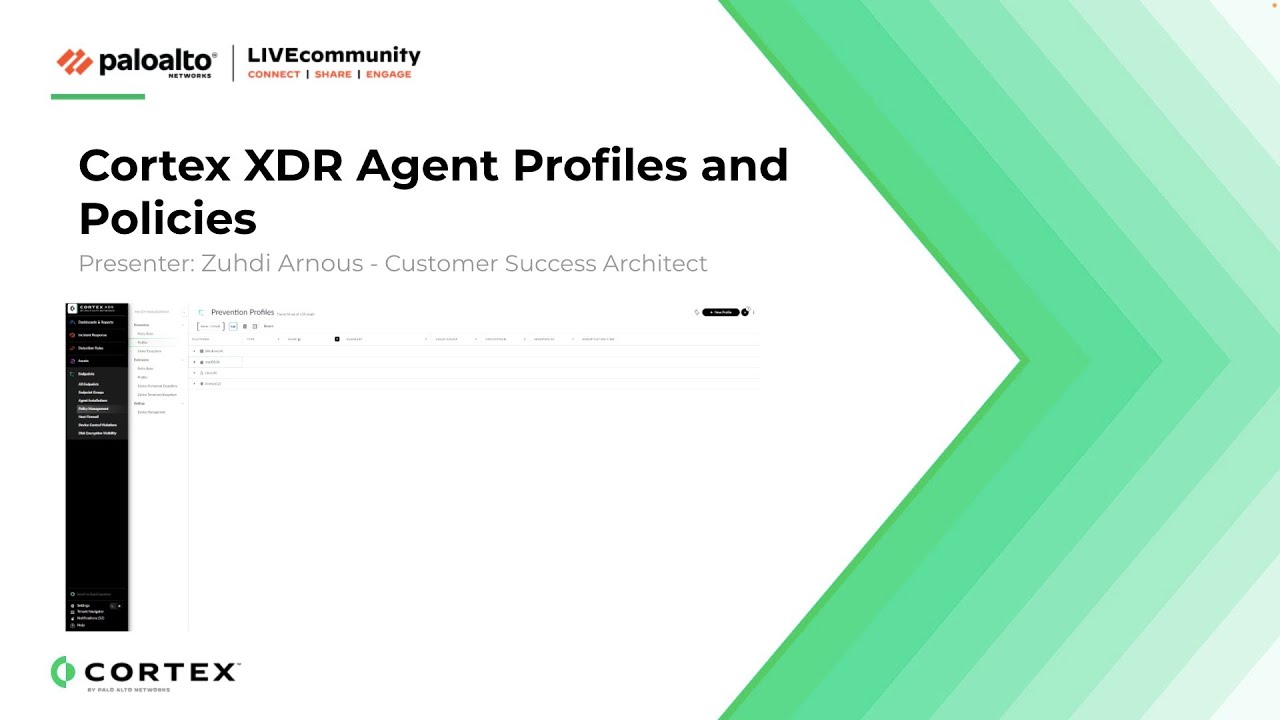 Cortex XDR Agent Profiles And Policies YouTube