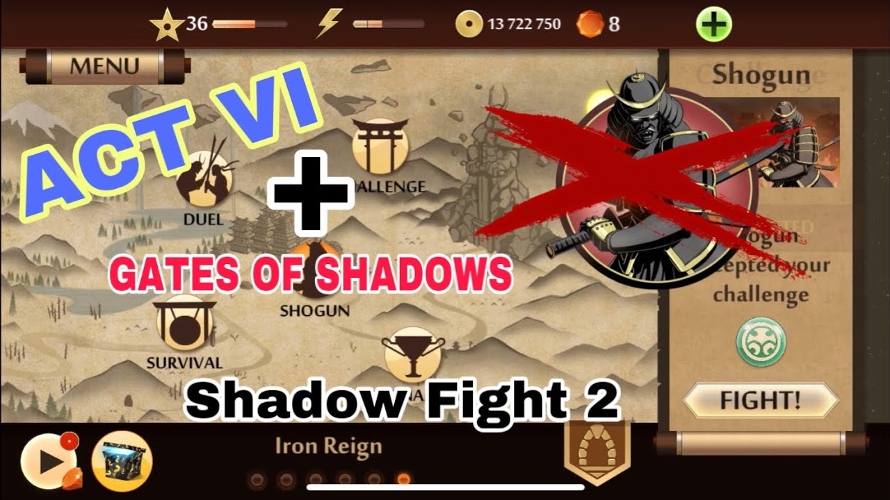 Shadow Fight 2 Act VI and Gate of Shadows - YouTube