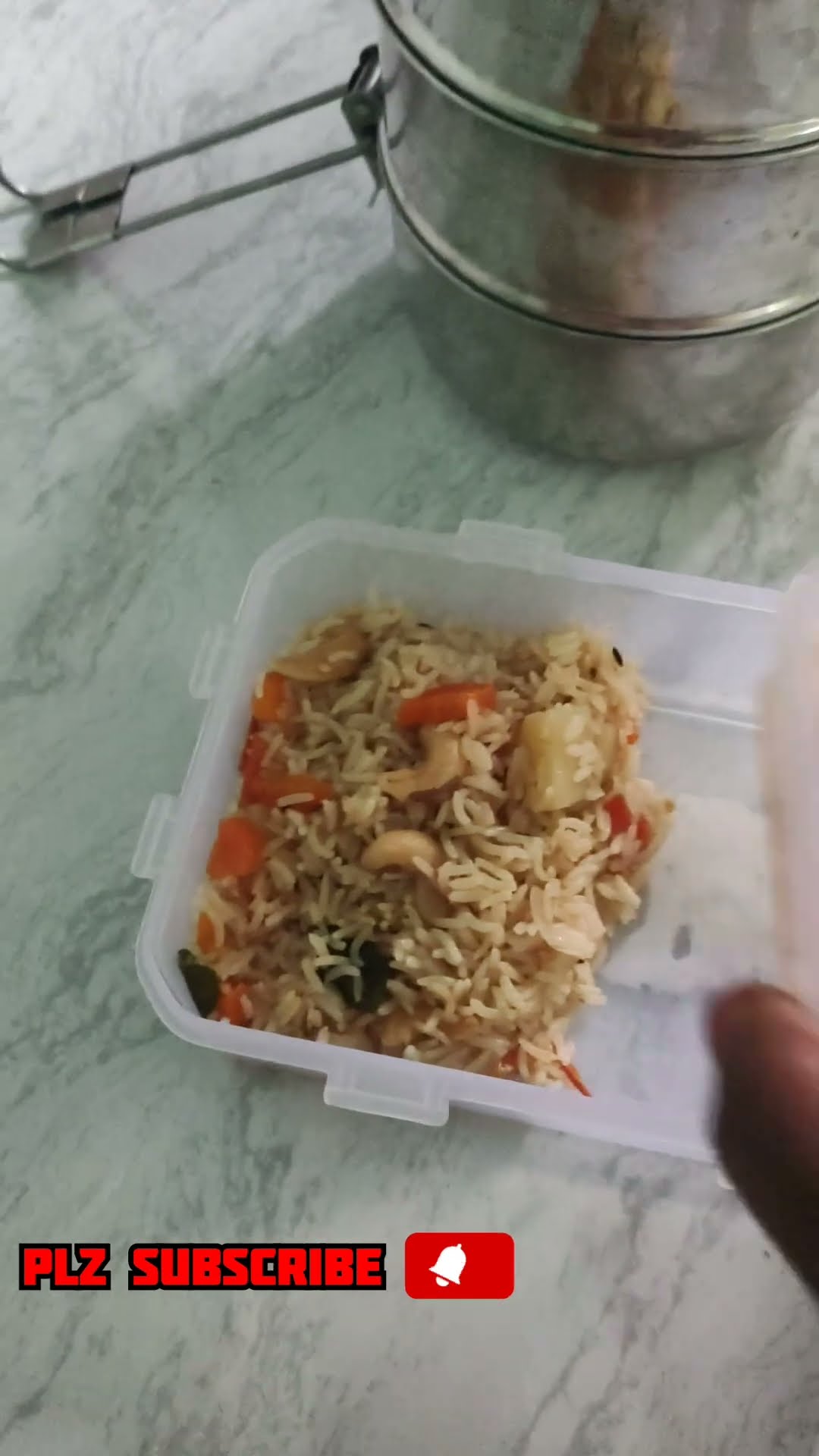 kids lunch box ( veg-biryani with rytha ) #shorts #youtubeshorts #lunch ...