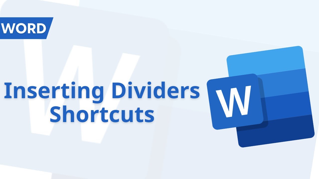 Word Tutorial | Inserting Dividers Shortcuts - YouTube