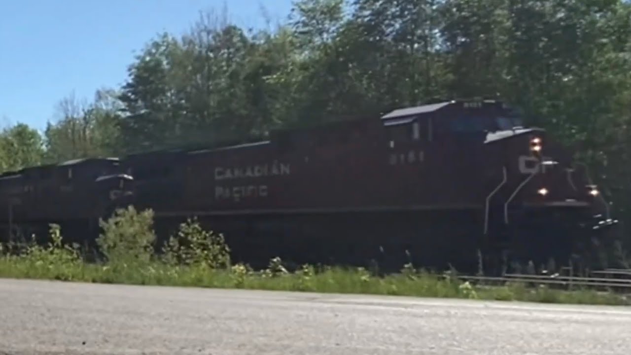 CP 8151, CP 9823, CP 8171 & CP 9807 passing through Coldwater, ON - YouTube