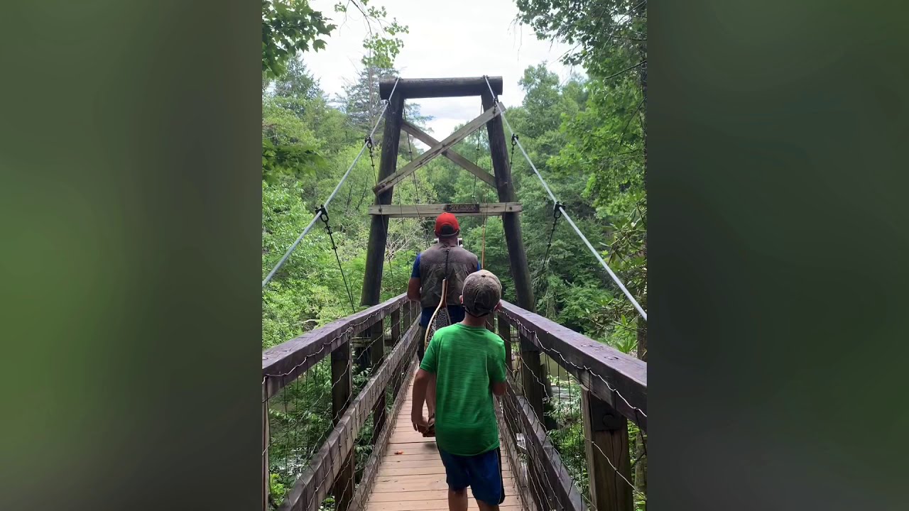 Swinging Bridge over the Toccoa River - YouTube