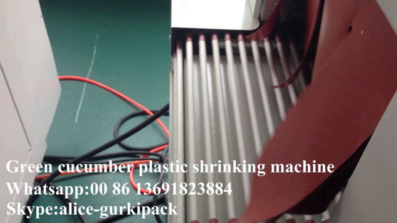 Green cucumber plastic shrinking machine,shrink wrapping packaging ...