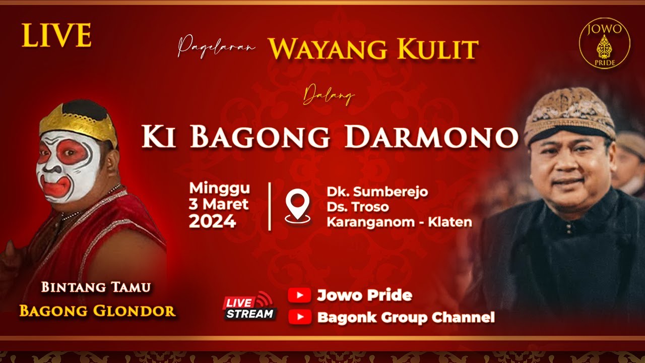 LIVE Wayang Kulit Ki Bagong Darmono SH | BT Bagong Glondor 3 Maret 2024 ...