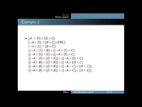 Exemplos de obtenção das formas normais conjuntiva e disjuntiva - YouTube