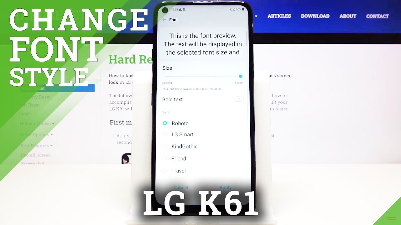 How to Change Font Style in LG K61 – Font Settings - YouTube