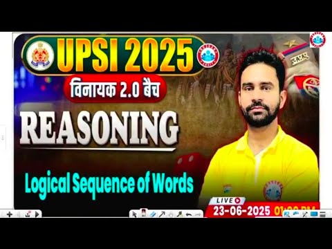 Logical sequence of words#01 REASONING UPSI RWA VINAYAK BATCH #resoning ...