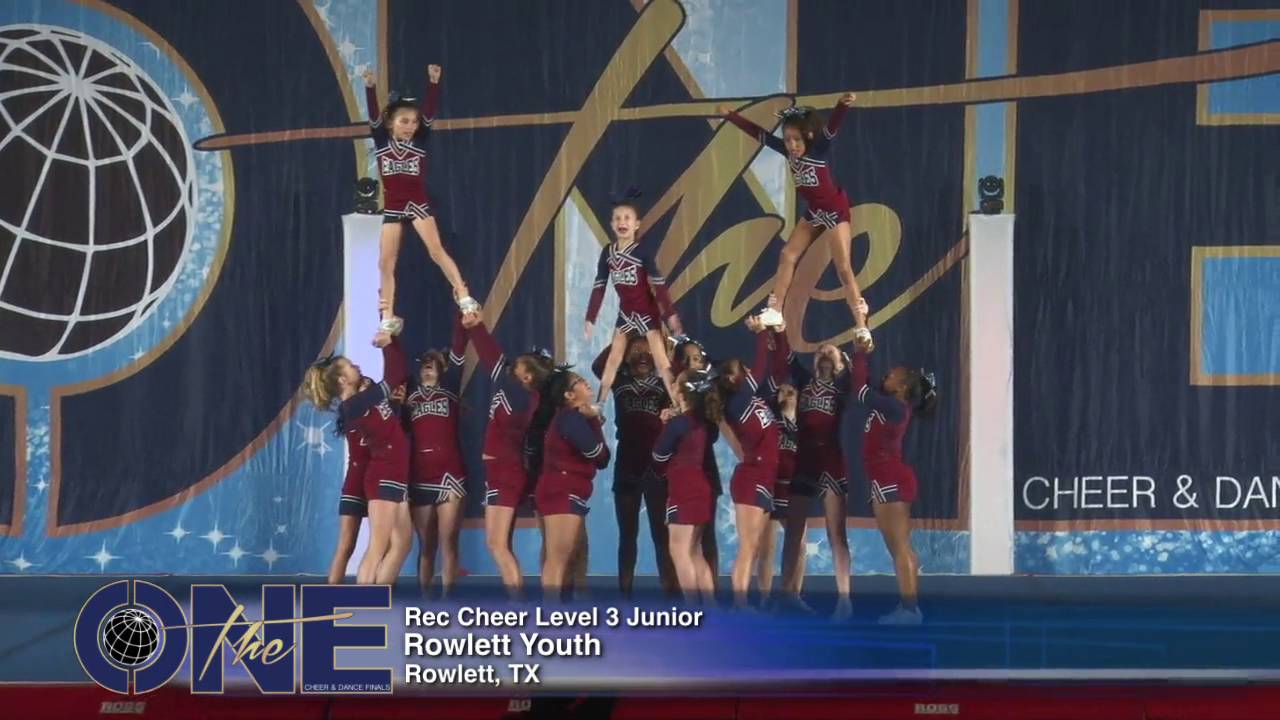 Rowlett Youth Rec Cheer Level 3 Junior 2016 THE ONE FINALS - YouTube