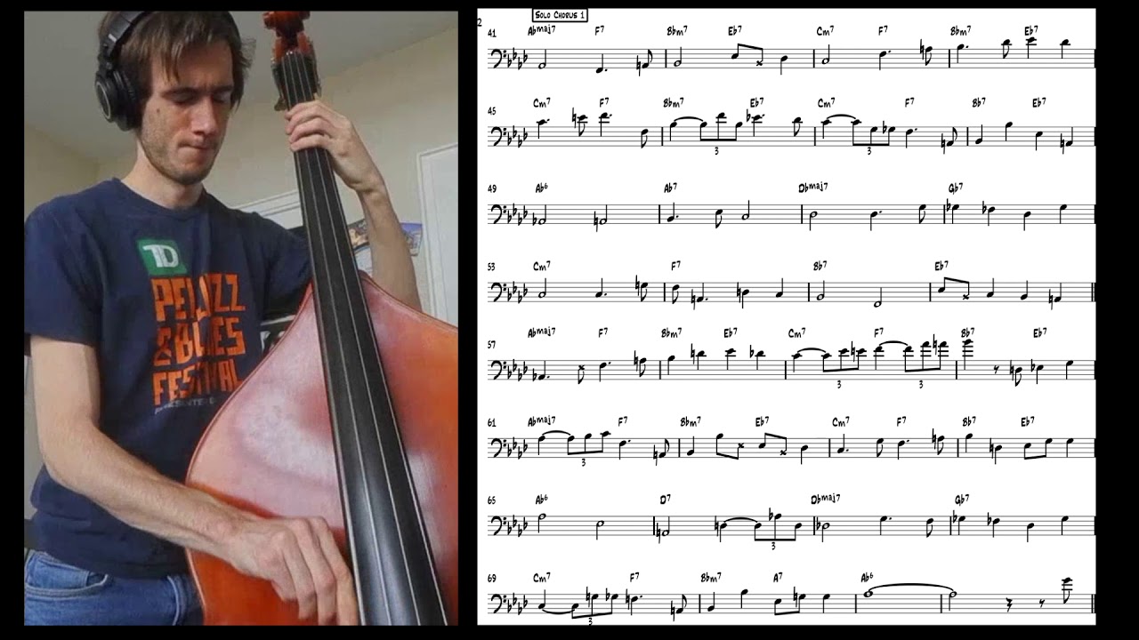 Ray Brown Bass Line Transcription - Sometimes I'm Happy - YouTube