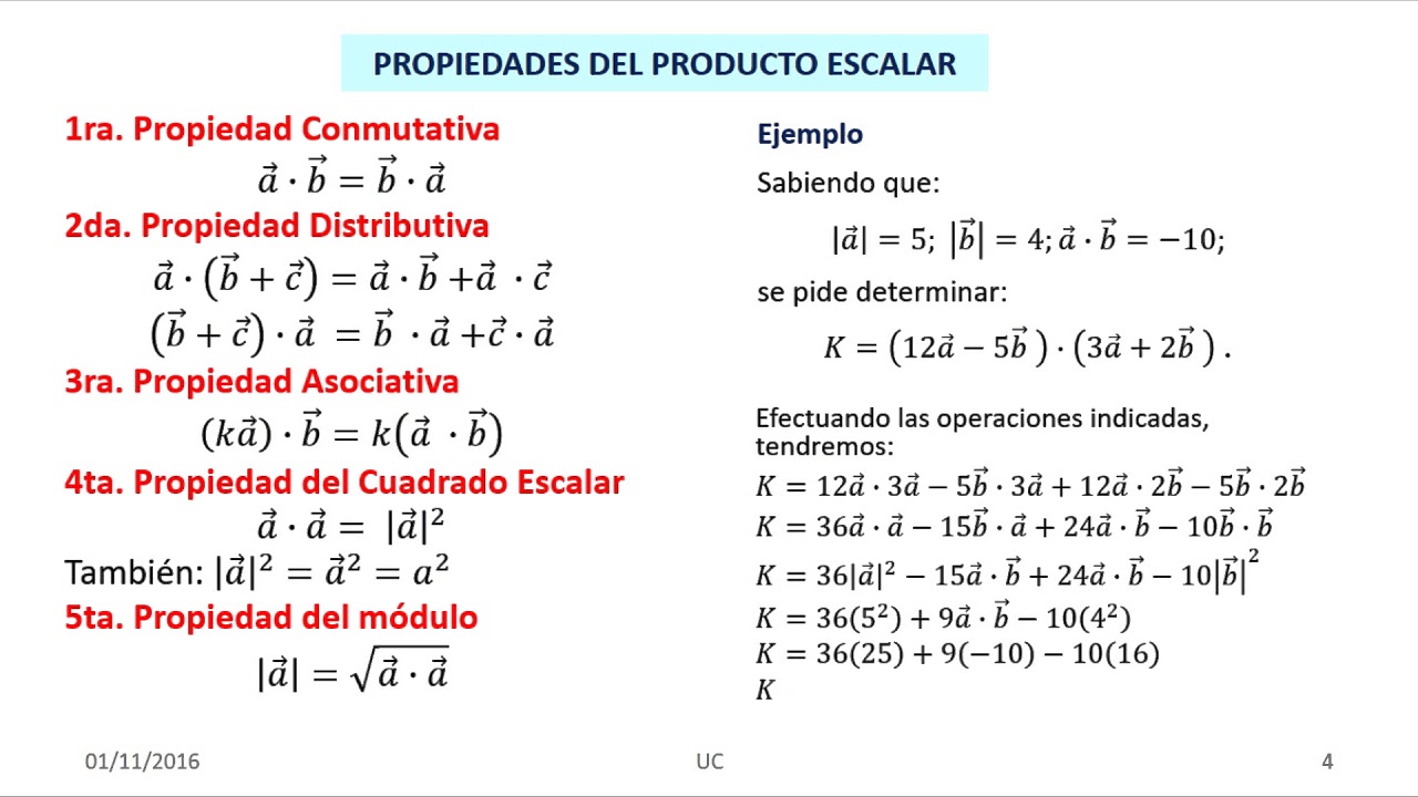 VT1 PRODUCTO ESCALAR PARTE 1 - YouTube