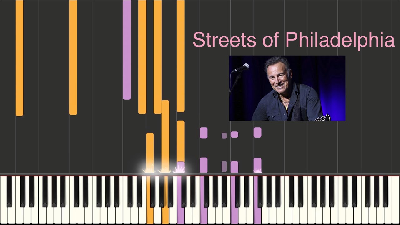 Bruce Springsteen - Streets of Philadelphia (Synthesia) [Piano] - YouTube