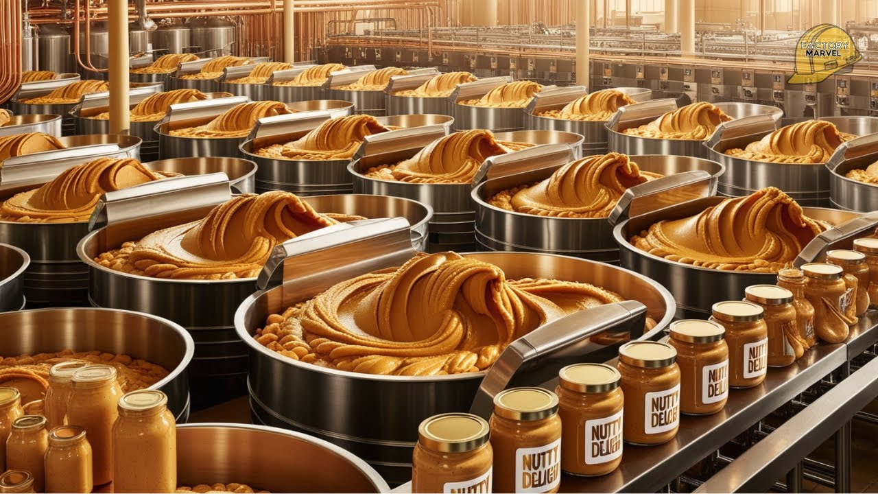 Mass Production of Peanut Butter | Peanut Butter Factory - YouTube