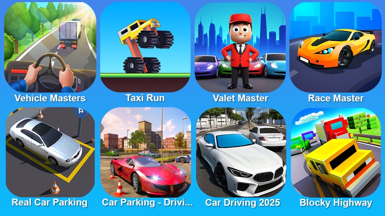 Vehicle Masters, Drive Mad, Valet Master, Race Master, Real Car Parking ...