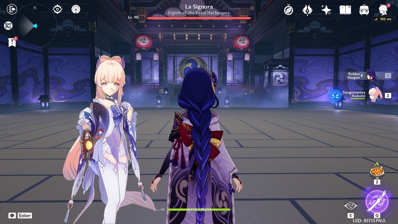 C0 Kokomi x C0 Raiden Shogun vs La Signora - Genshin Impact - YouTube