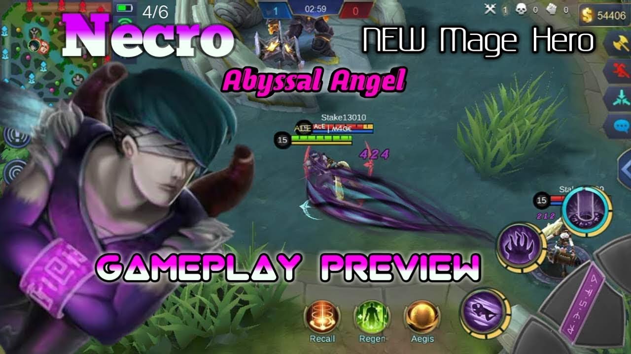 ហ៉េរ៉ូថ្មី Necro Abyssal Angel MLBB New Hero GamePlay Preview CHHANNA ...