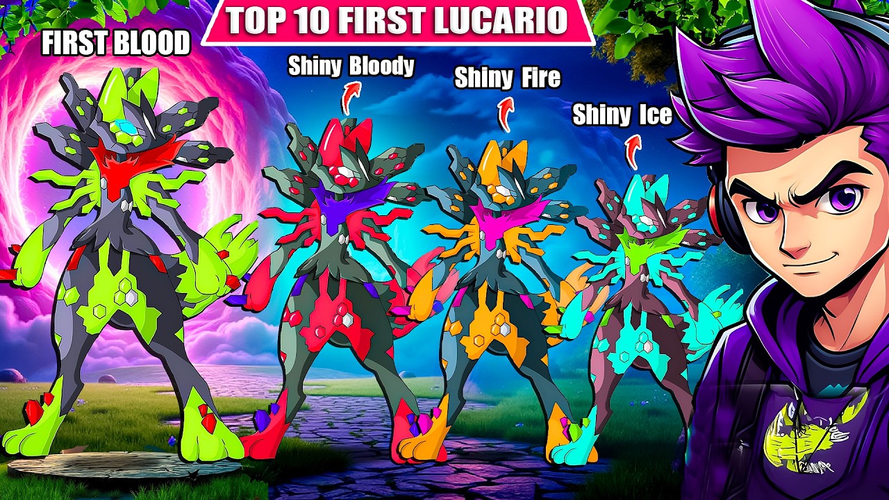 😱TOP 10 FORMS - THE FIRST BLOOD🩸OF MEGA LUCARIO 🔥 LEGENDARY POKEMON ...