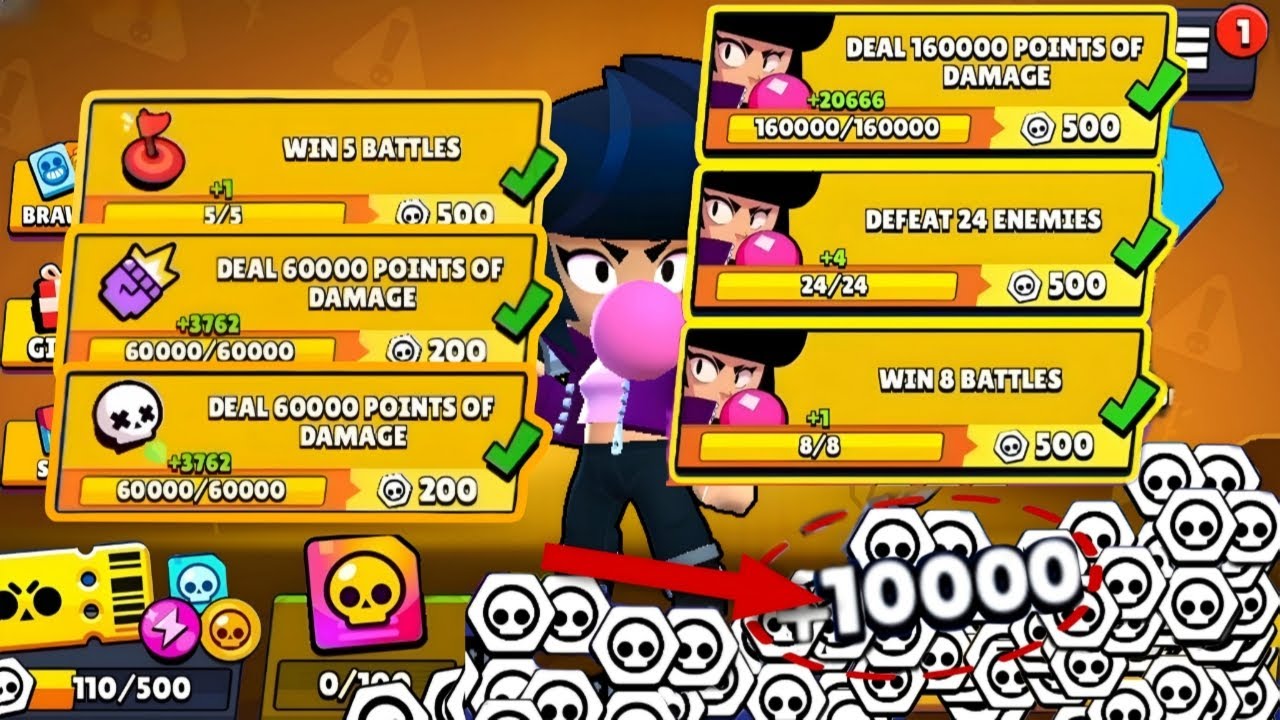 Complete NONSTOP BRAWL PASS! - brawl stars quests - YouTube