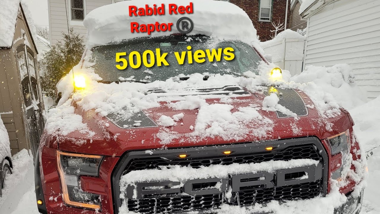 Ford Raptor getting out of snow packed parking spot 2021 #Shorts - YouTube