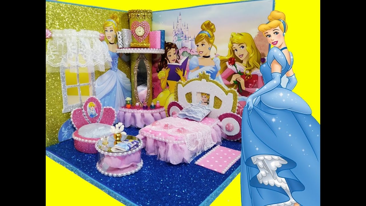 Diy Miniature Cinderella Dollhouse~bedroom ️ - YouTube