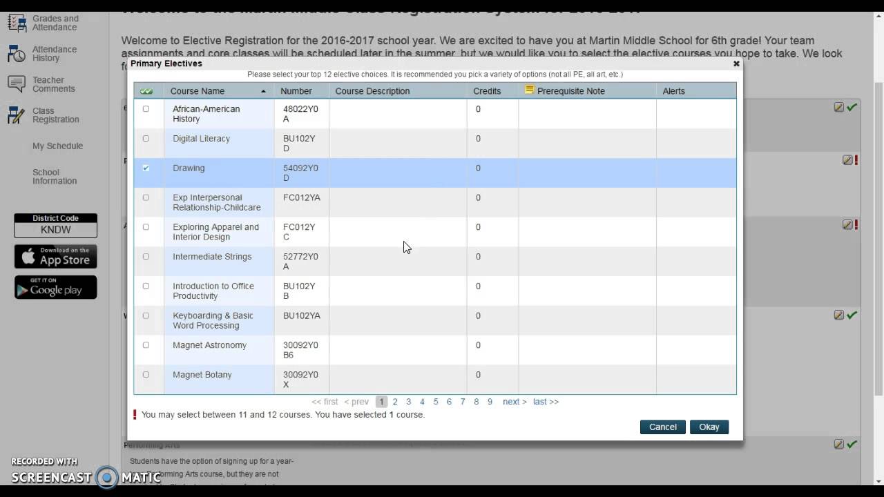 Online Elective Registration for 6th Graders - YouTube