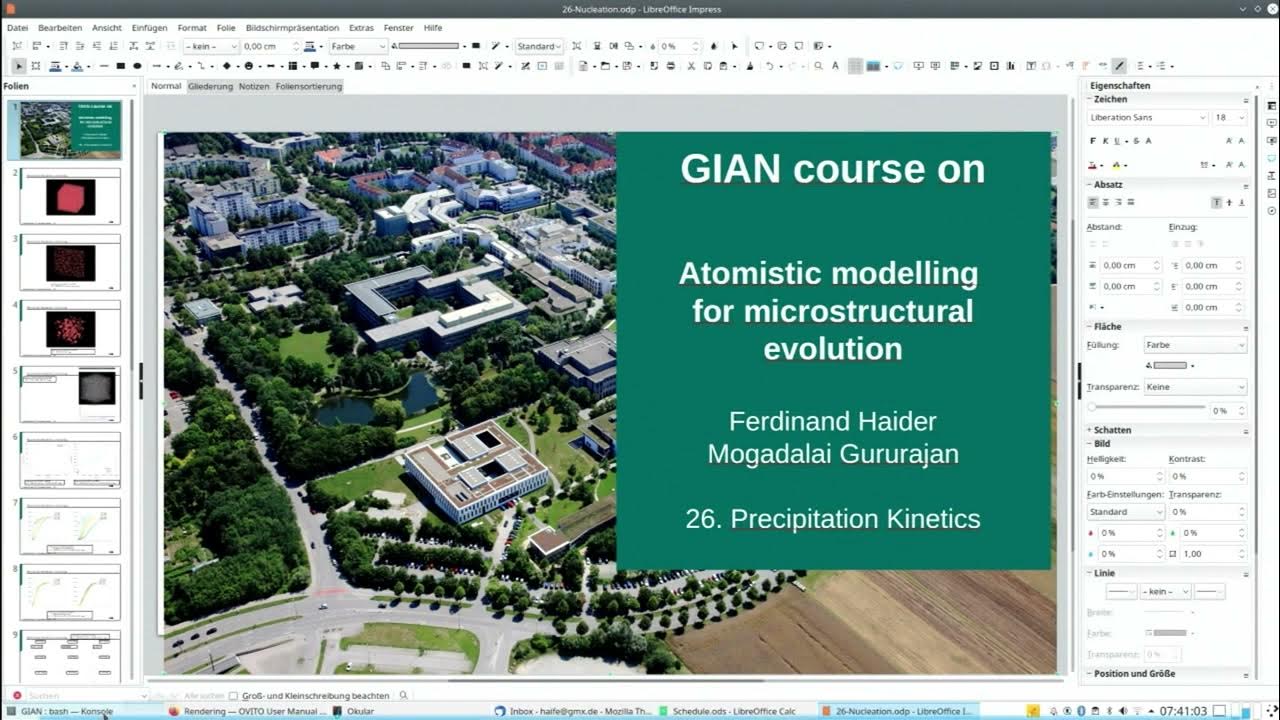 Lec15 Atomistic modelling for microstructure evolution | Prof. Ferdinand Haider, Prof. M P ...