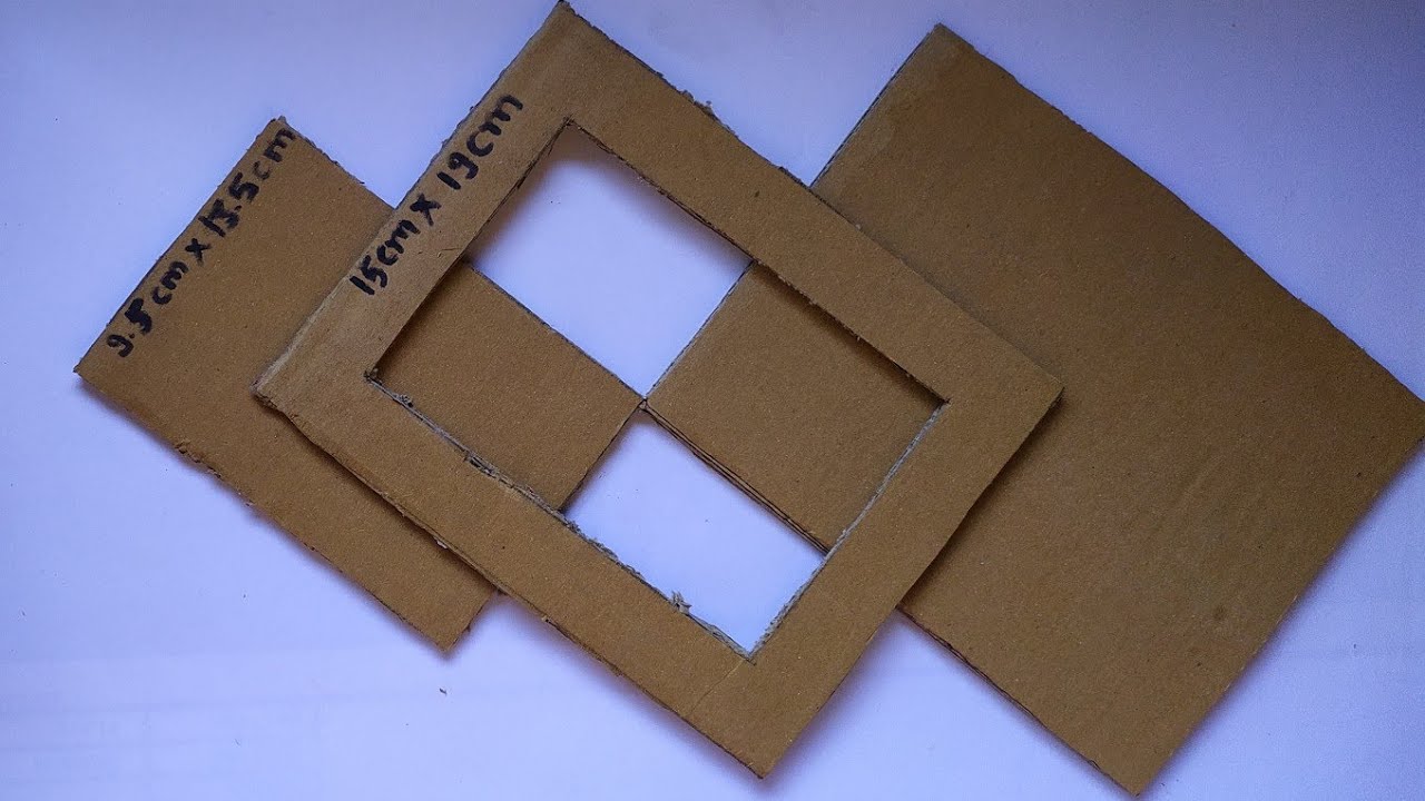 Craft for kids...DIY photo frame making from cardboard...Best out of ...