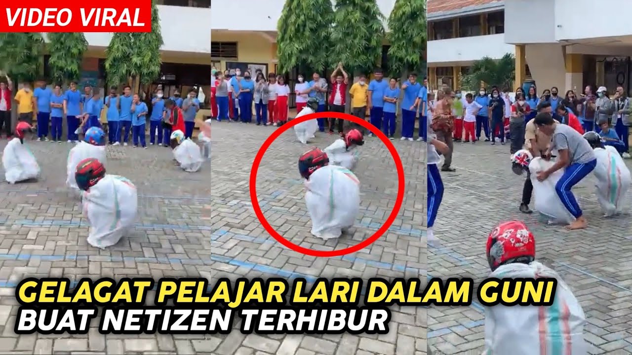 "Lajunya.." Gelagat Pelajar Lari Dalam Guni Bikin Dekah - YouTube