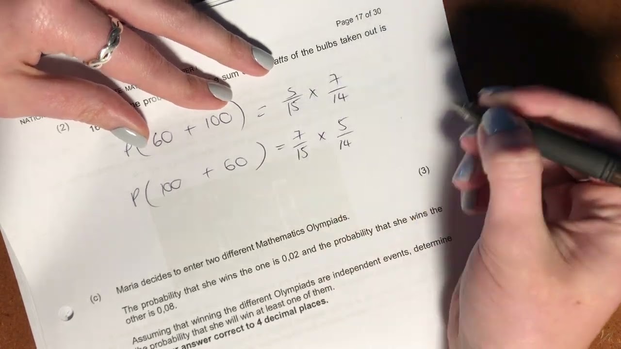 Maths Core - Paper 1 Nov 2020 (Q8 - probability) - YouTube