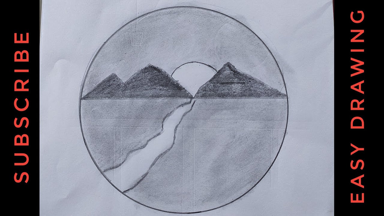 How to make Easy Hill Drawing - YouTube