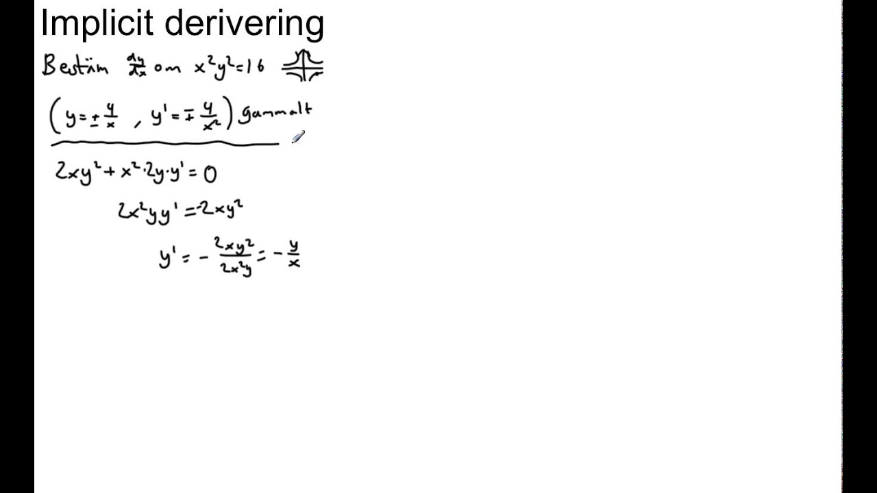 Implicit derivering - YouTube