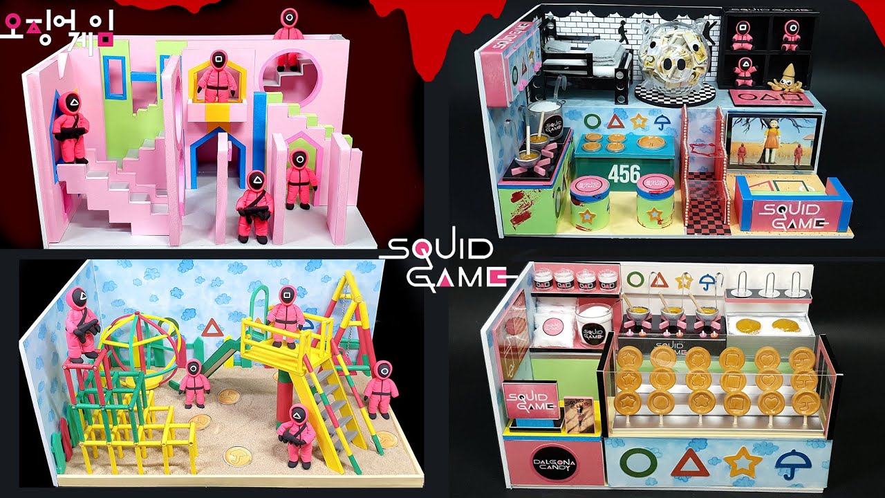 #diy 4DIY Miniature Squid Game board Board House Collection♥Netflix ...