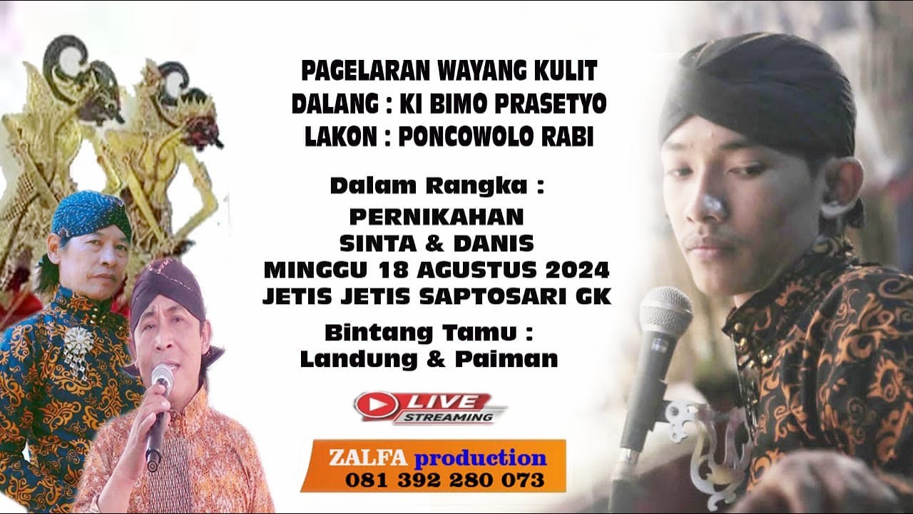 LIVE STREAMING WAYANG KULIT * KI BIMO PRASETYO * BT : LANDUNG & PAIMAN ...