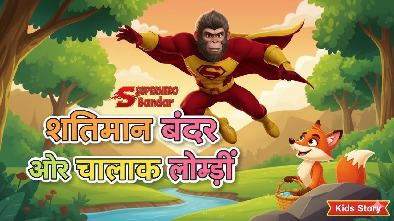 Shaktimaan Bandar & Chaalak Lomadi (Clever Fox) 🐒 | Funny Hindi Rhyme ...