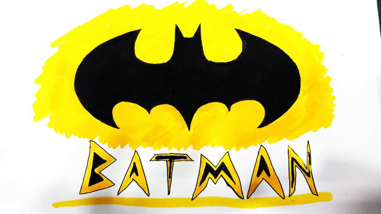 BAT MAN LOGO| HOW TO DRAW LOGO| BATMAN |CARTOON DRAWINGS - YouTube