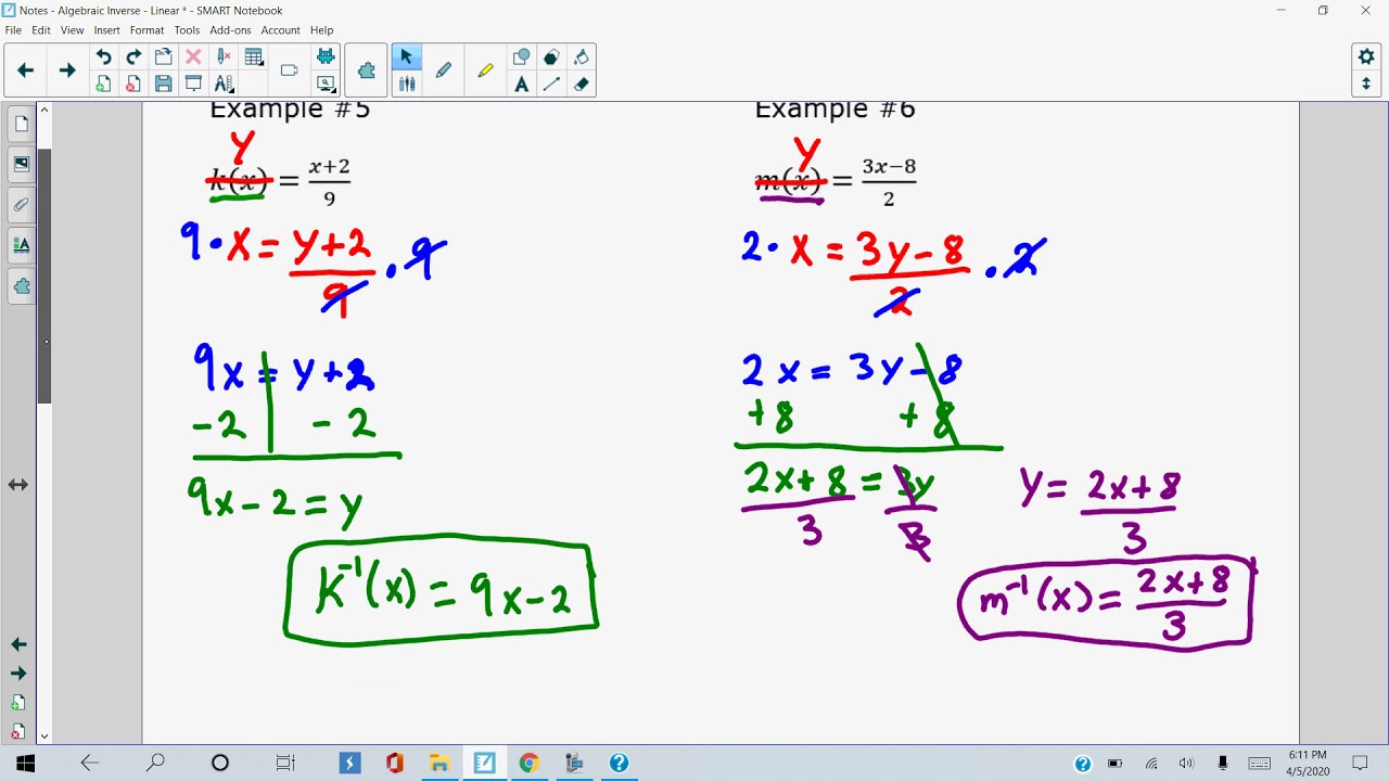 Notes - Part 2 - Algebraic Inverse - Linear - YouTube