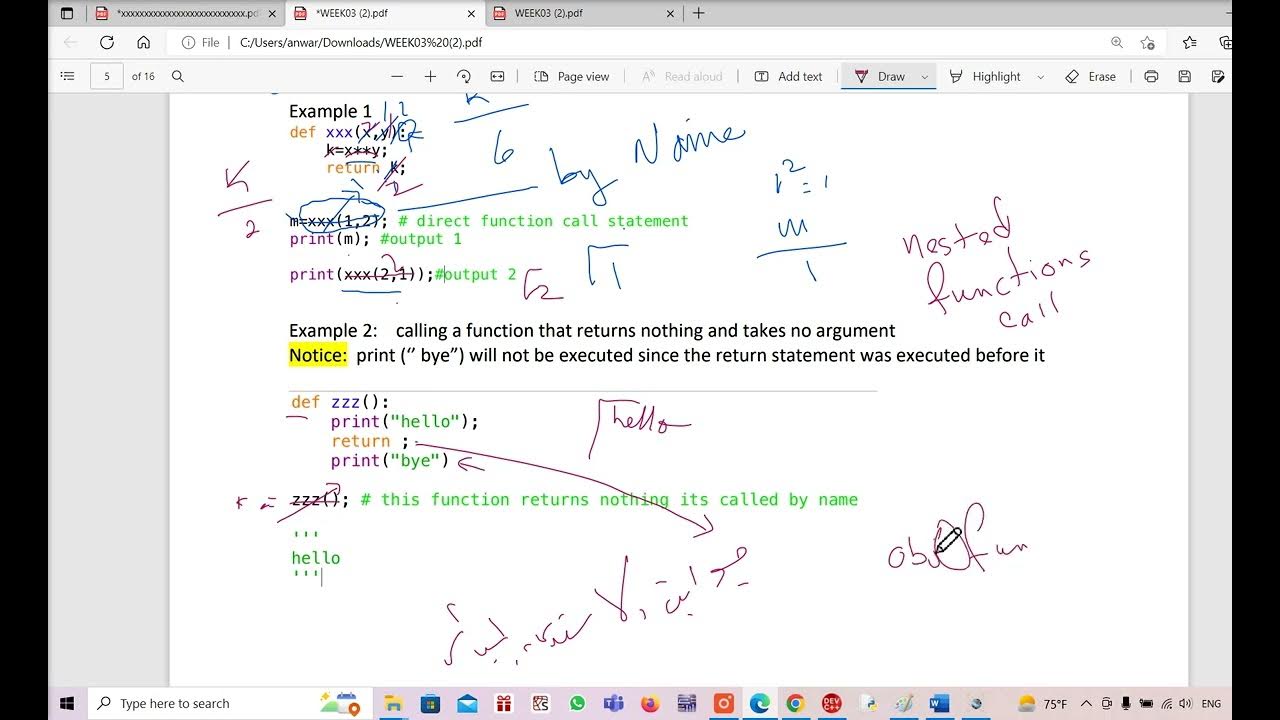 week 03 python function definition and call statements, nested function ...