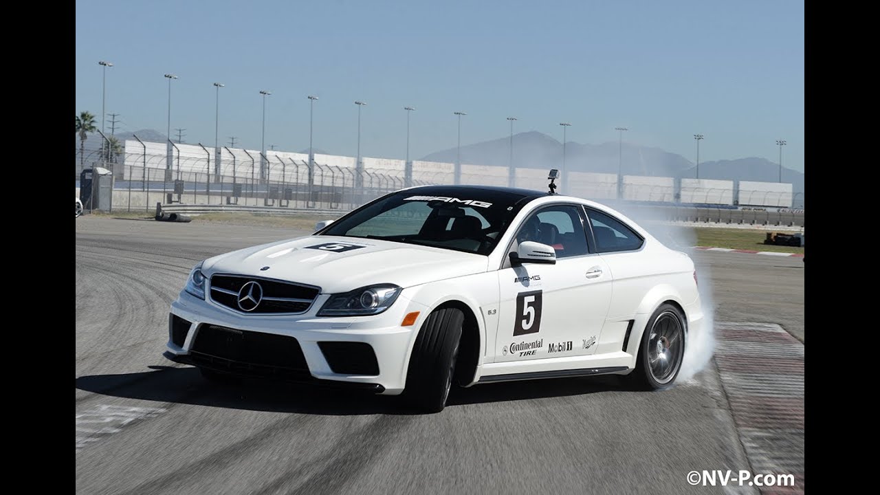 C63 Black Series drifting BTS - YouTube