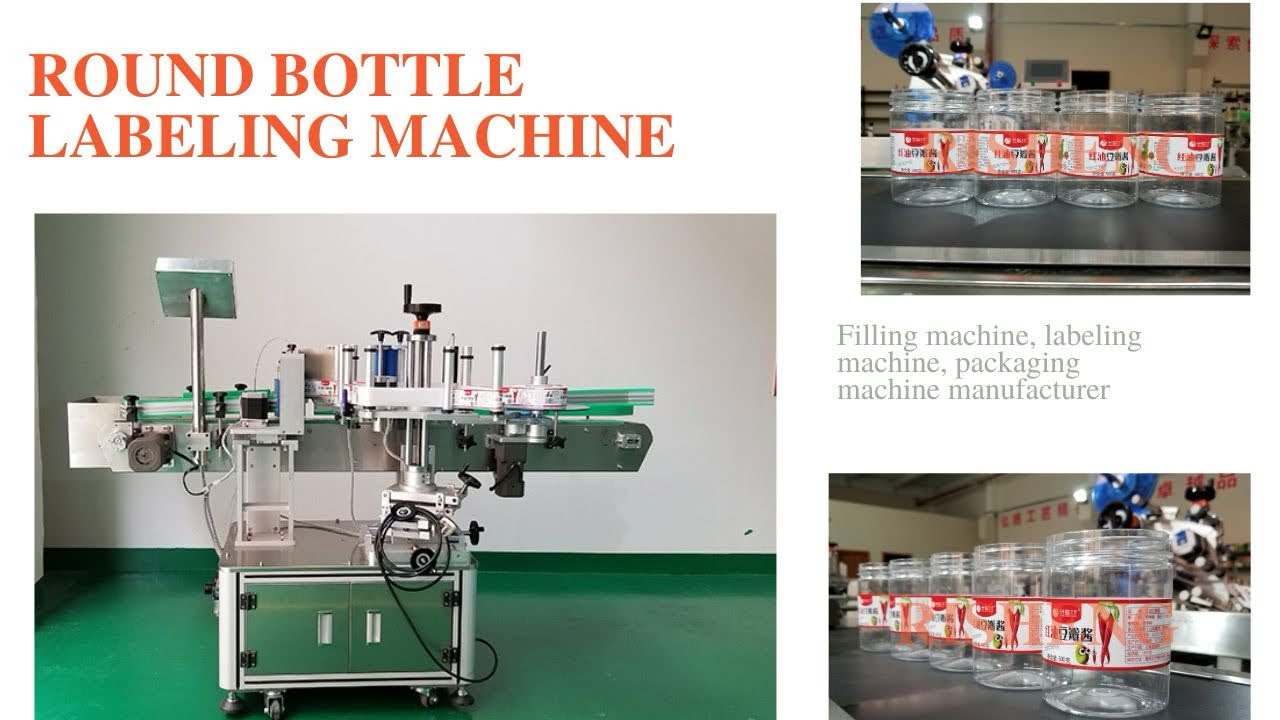 Automatic Round Bottle Labeling Machine | PE Bottle Positioning Labeling Machine Solution - YouTube